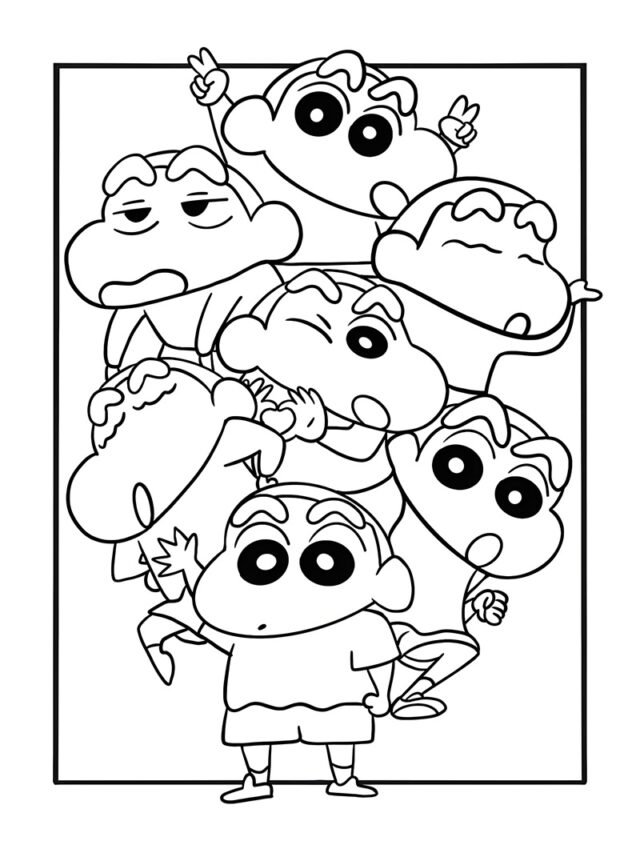 Tổng hợp 65+ tranh tô màu shin cậu bé bút chì siêu cưng